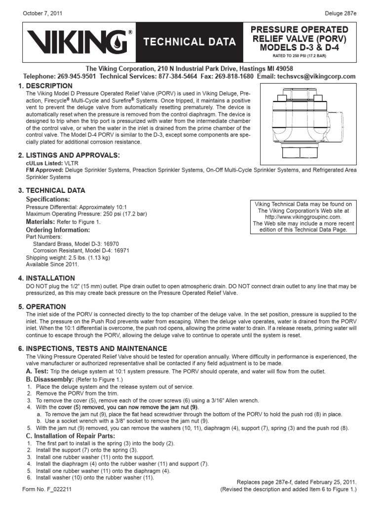 porv | PDF | Valve | Fire Sprinkler System