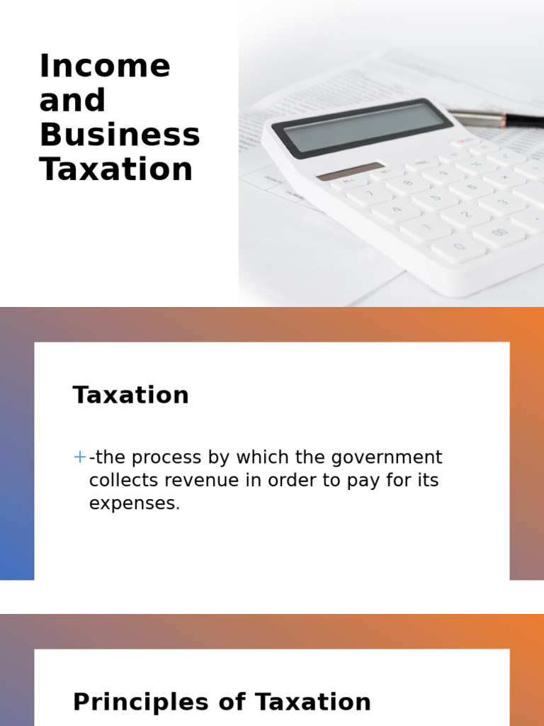 Income and Business Taxation | PDF | Taxes | Income