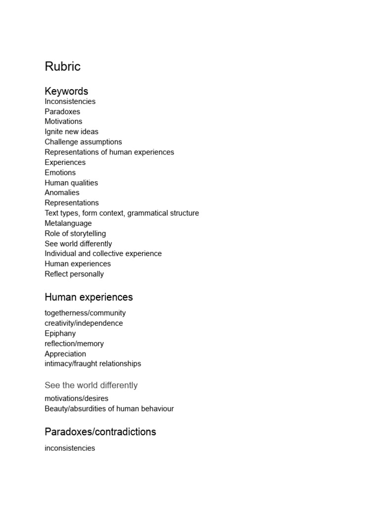Paper 1 Short Answer Notes & Practise | PDF | Experience | Poetry