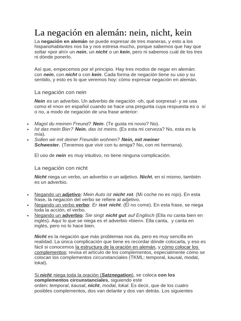 La Negación | PDF | Adverbio | Sintaxis
