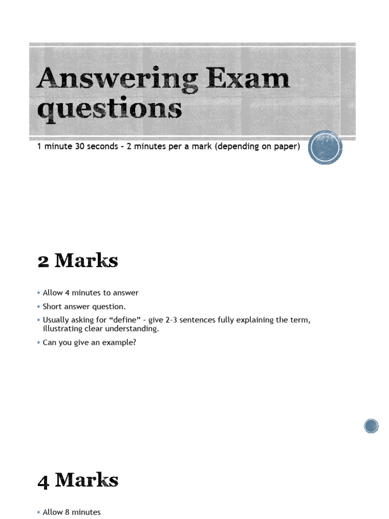 Answering Exam Qs 2-10 Markers | PDF | Argument | Question