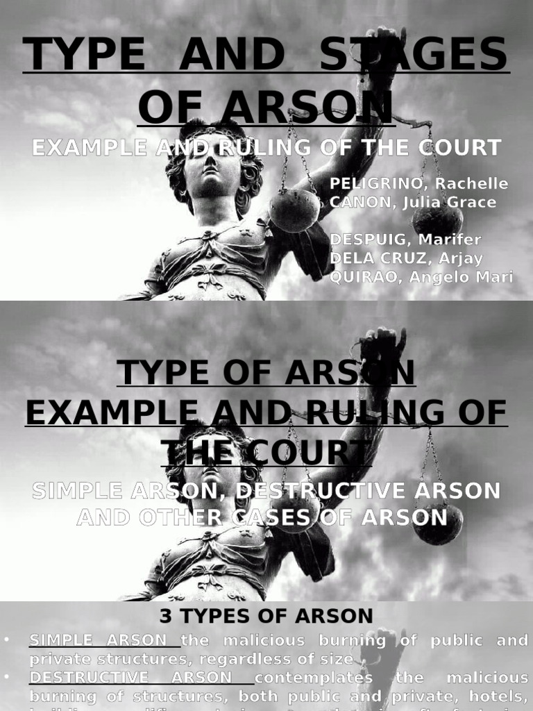 Arson Types and Court Rulings in the Philippines | PDF | Crime & Violence | Arson