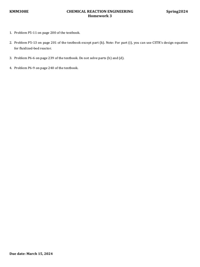 Kmm308e Hw-3 Spring 2024 | PDF