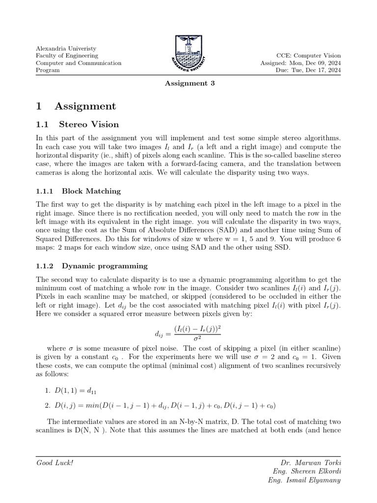 CV Assignment 3 | PDF | Theoretical Computer Science | Imaging