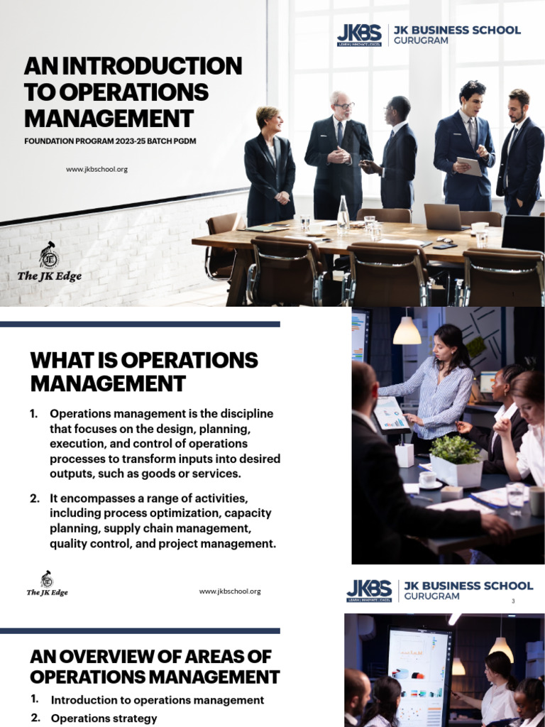 Operations Management Unit 1 | PDF