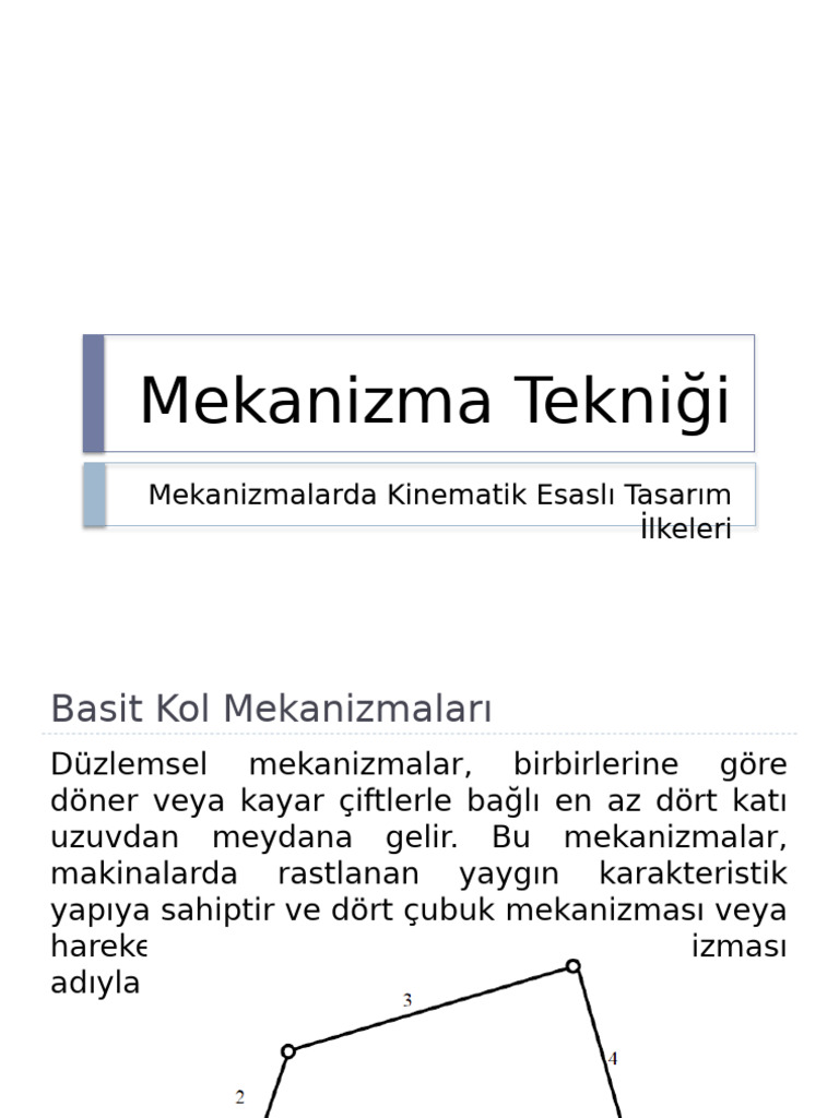 Mek Tek - 9-Mekanizmalarda Kinematik Esaslı Tasarım İlkeleri | PDF