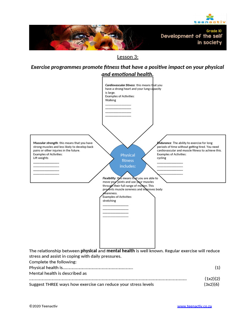 9 Lesson 3 - Worksheet | PDF | Physical Fitness | Physical Exercise
