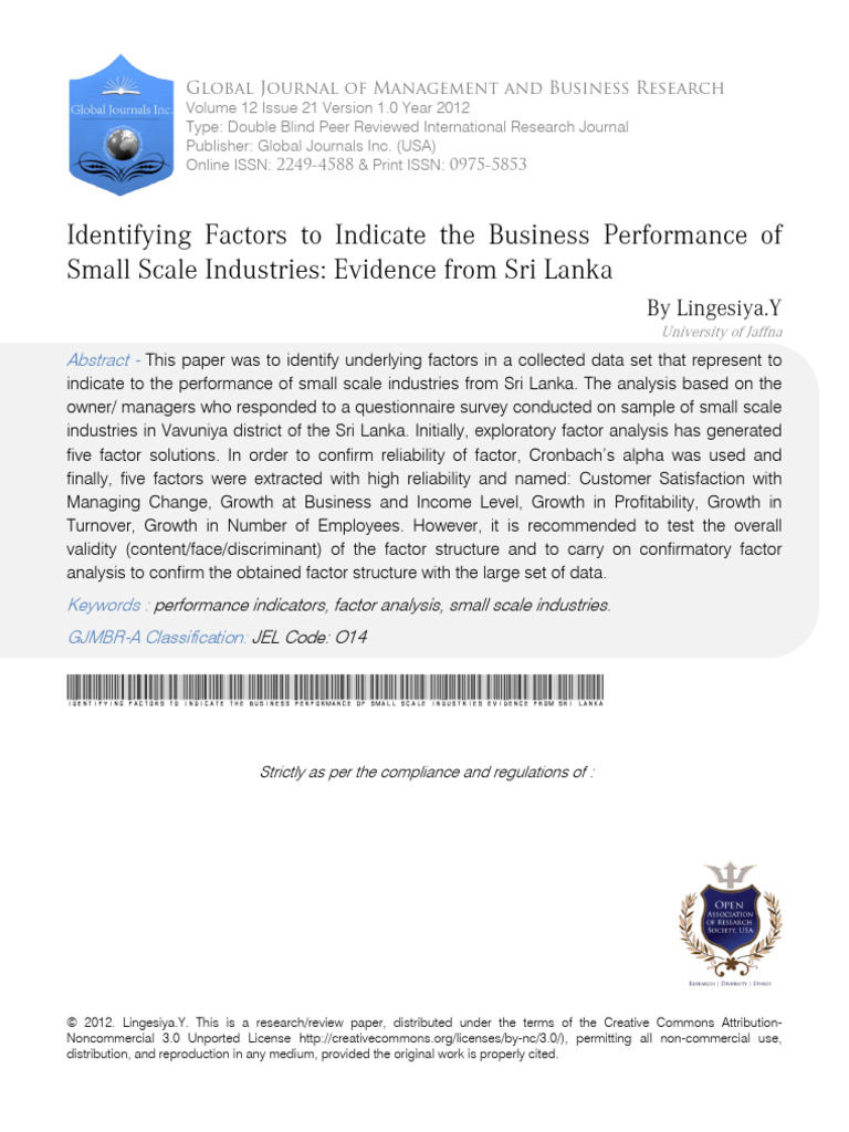 9 Identifying Factors To Indicate The Business PDF | PDF | Small And ...