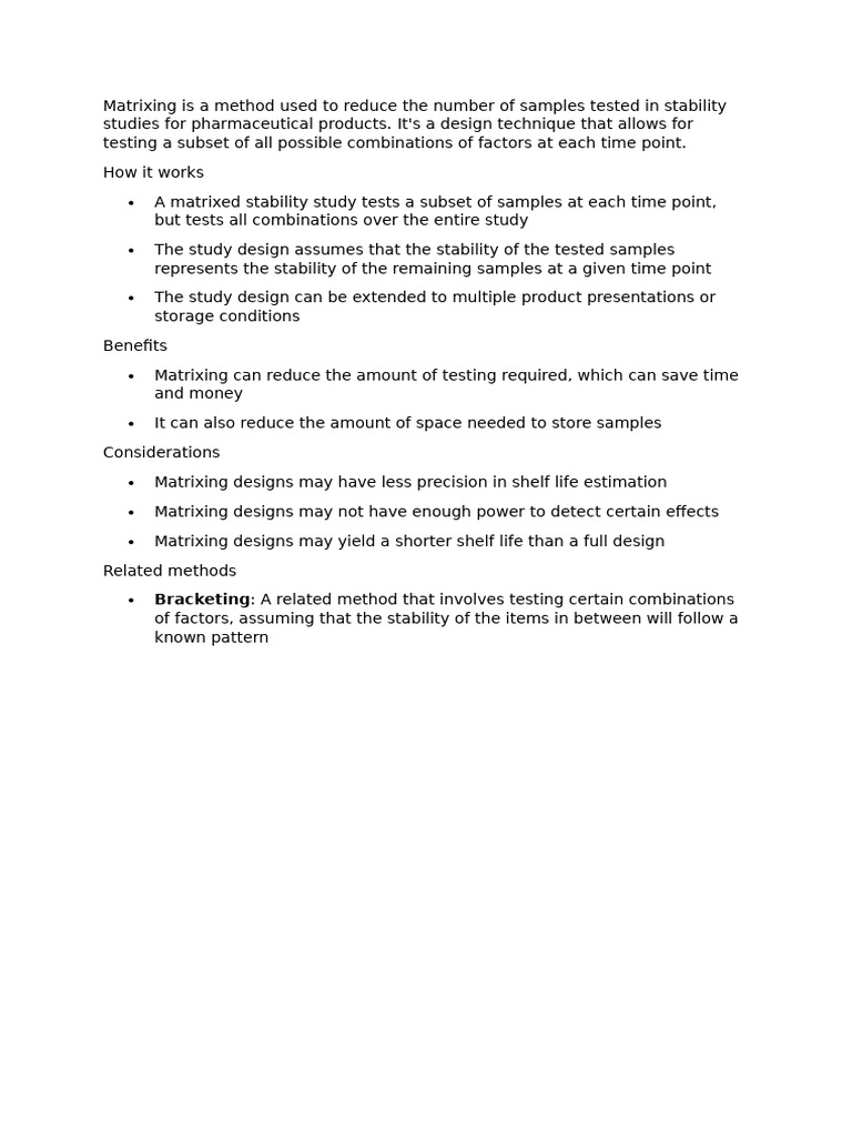 Stability Matrixing | PDF