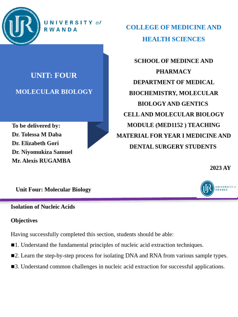 Unit 4 Lecture 7 - Nucleic Acids Extraction | PDF | Spectrophotometry ...