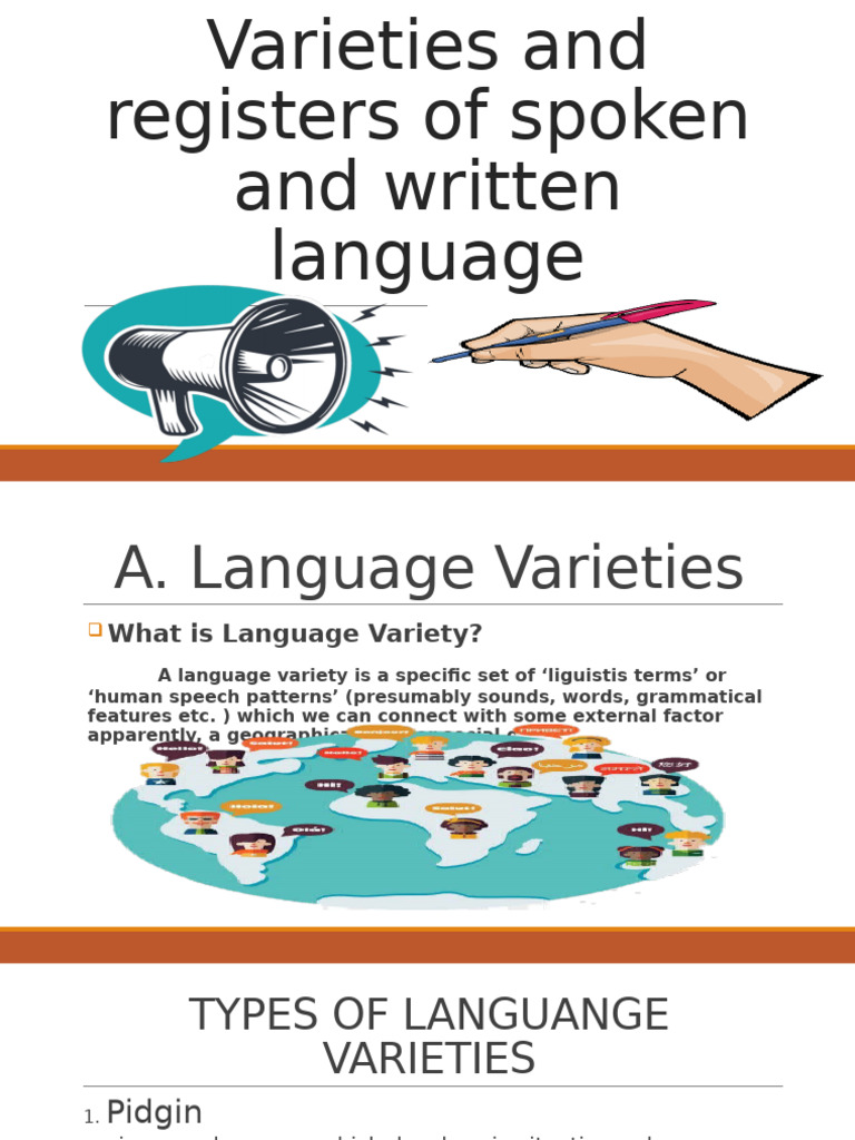 Varieties and Registers of Spoken and Written Language | PDF ...