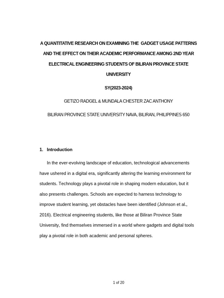 Gadget Use and Academic Impact Study | PDF | Statistical Significance ...