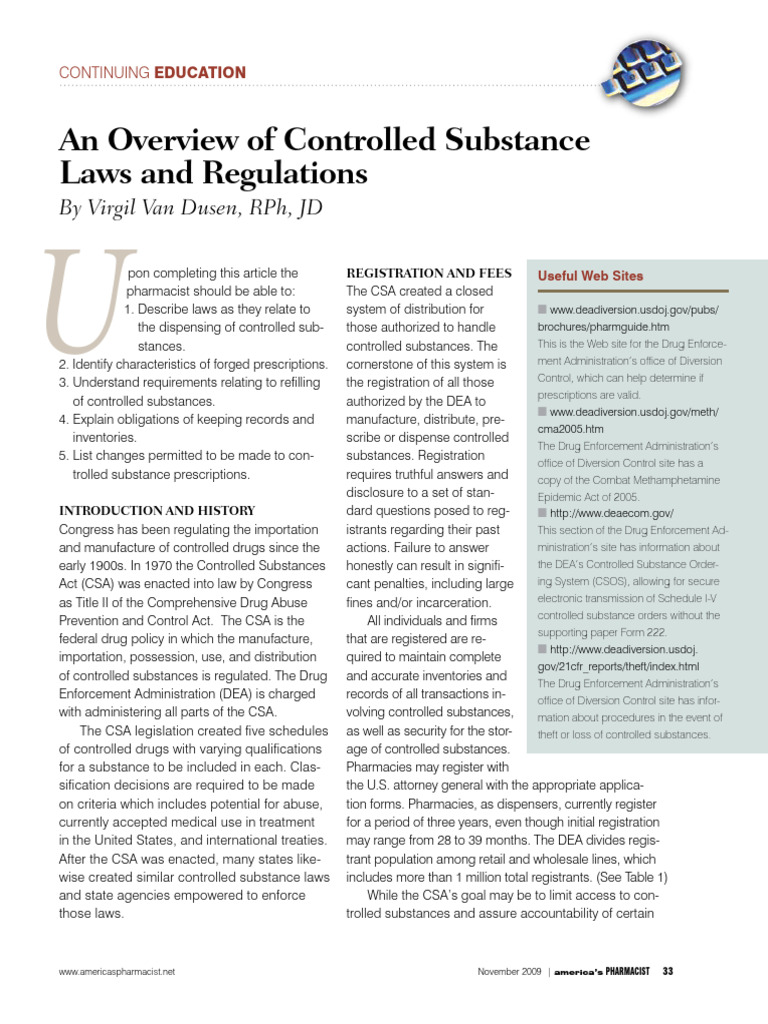 Controlled Substances | PDF | Medical Prescription | Controlled ...