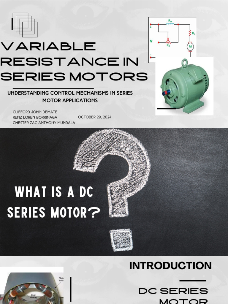 Variable Resistance in DC Series Motors | PDF | Electric Motor ...