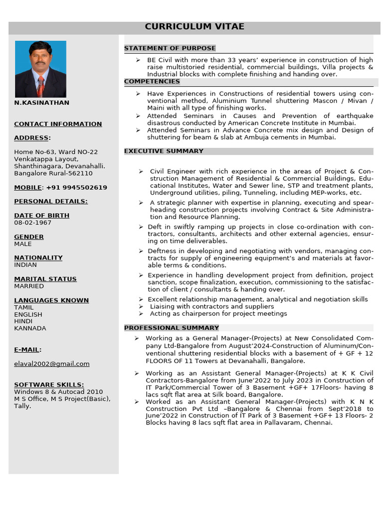 TNK-CV-Expert-2024 WO PMC | PDF | Real Estate | Engineering