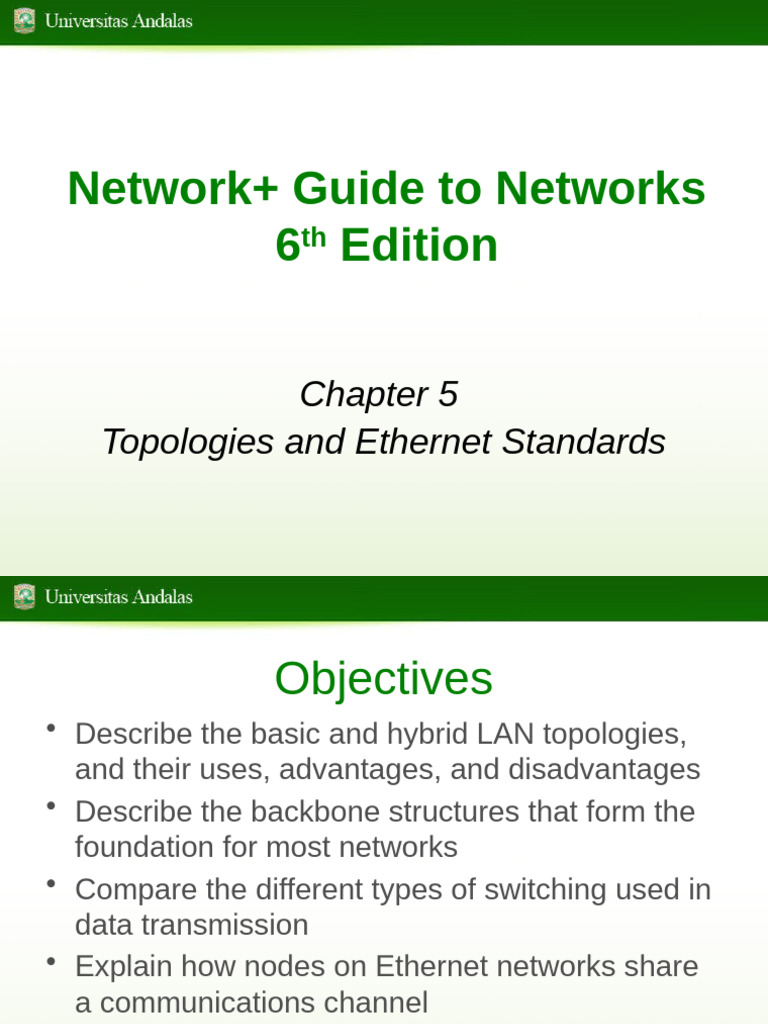 Ch5 - Topologies and Ethernet Standards | PDF | Network Topology | Computer Network