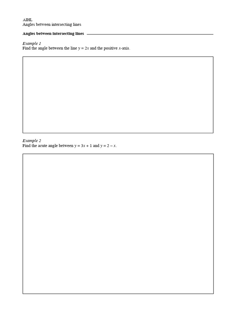 AIHL Angles Between Intersecting Lines | PDF