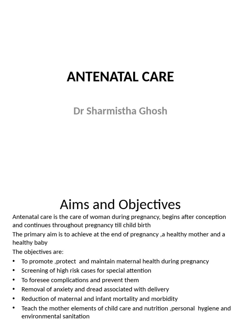 Antenatal Care | PDF | Pregnancy | Prenatal Development