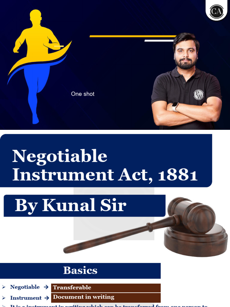 Understanding Negotiable Instruments Act | PDF | Negotiable Instrument ...