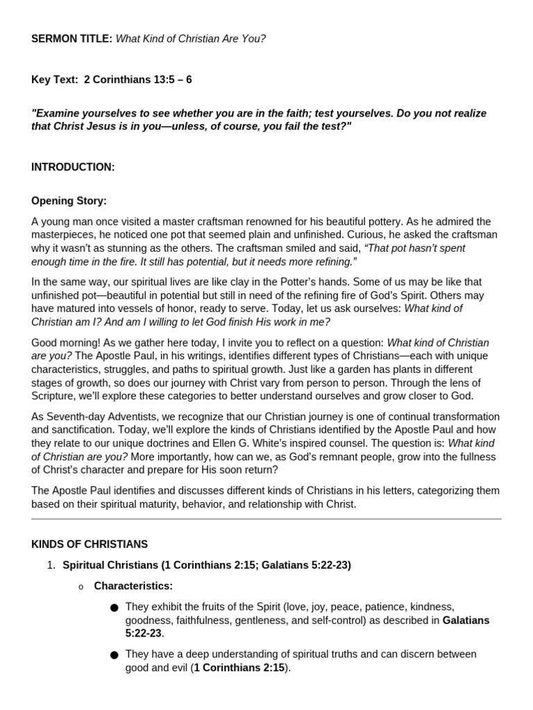 Identifying Your Christian Type | PDF | Jesus | Paul The Apostle