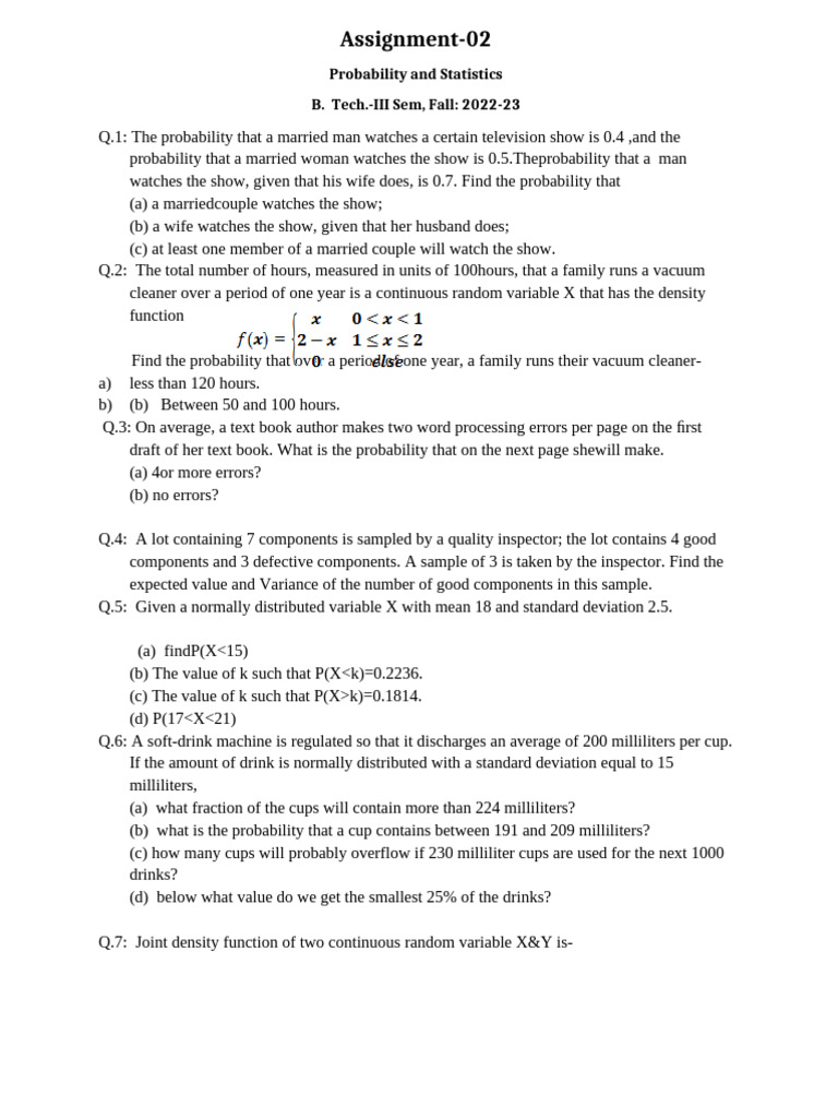 Assignment-02 (1) | PDF | Errors And Residuals | Statistics