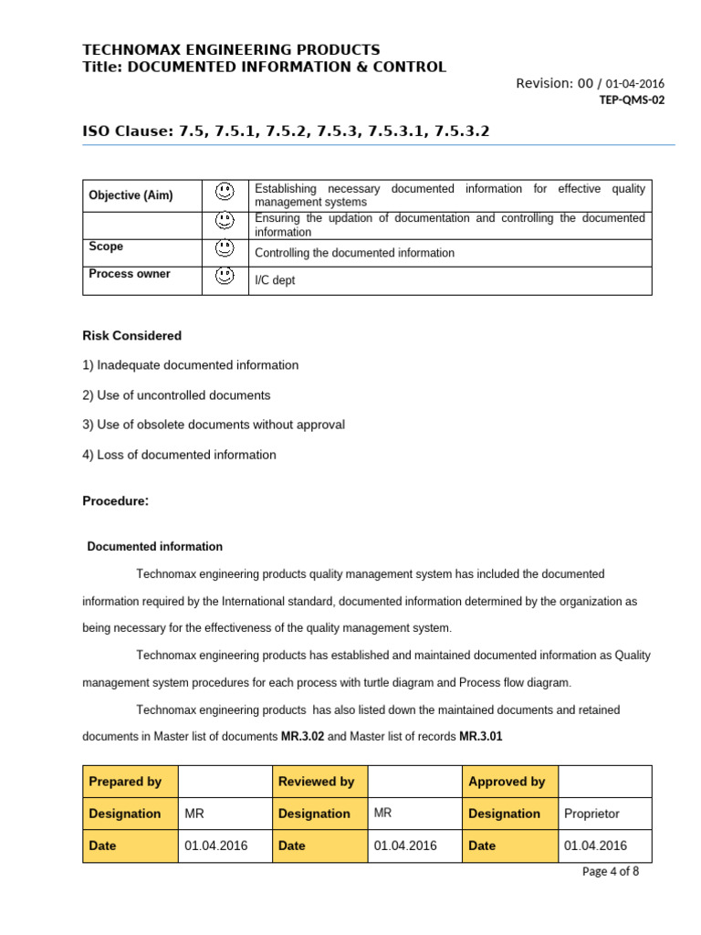 Documented Information & Control | PDF | Quality Management ...