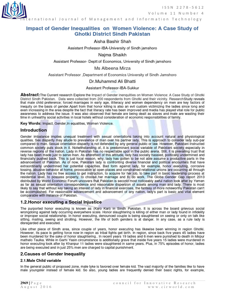 Impact of Gender Inequalities On Women V | PDF | Gender | Gender Studies