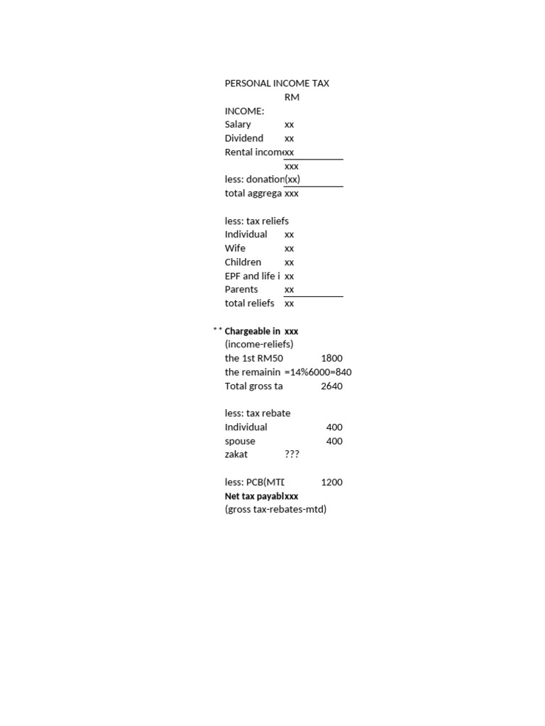 Personal Income Tax Computation 2023 | PDF | Microeconomics ...
