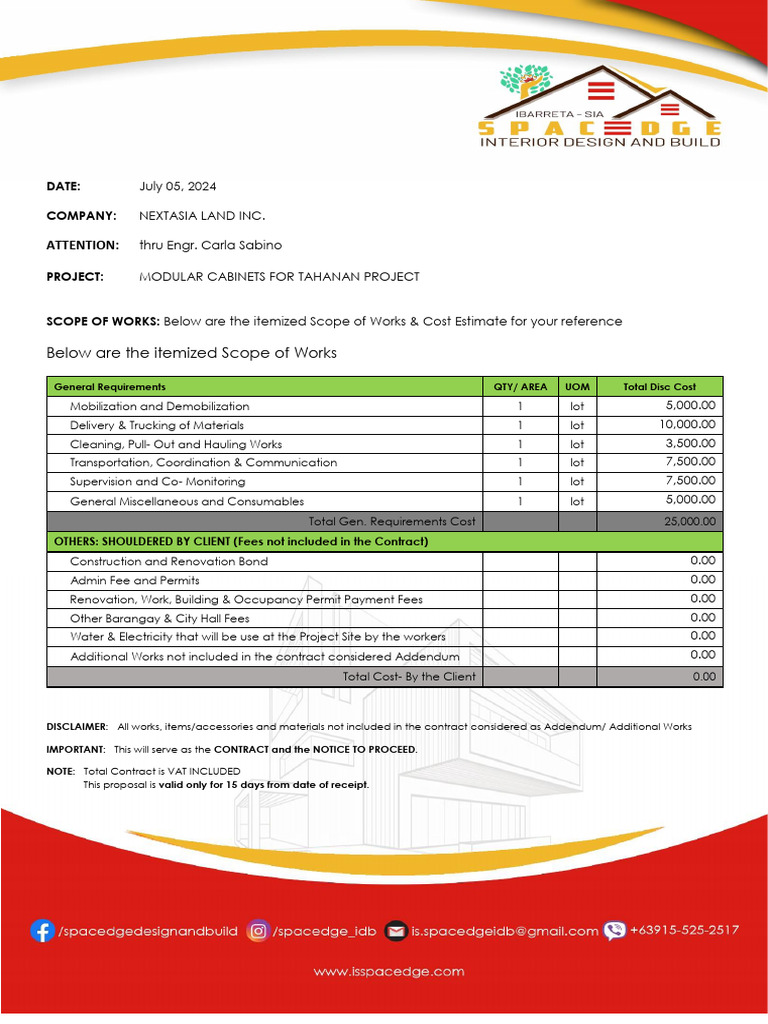 (REVISED As Per Final Specs) TAHANAN PROJECT PROPOSAL FOR MODULAR ...