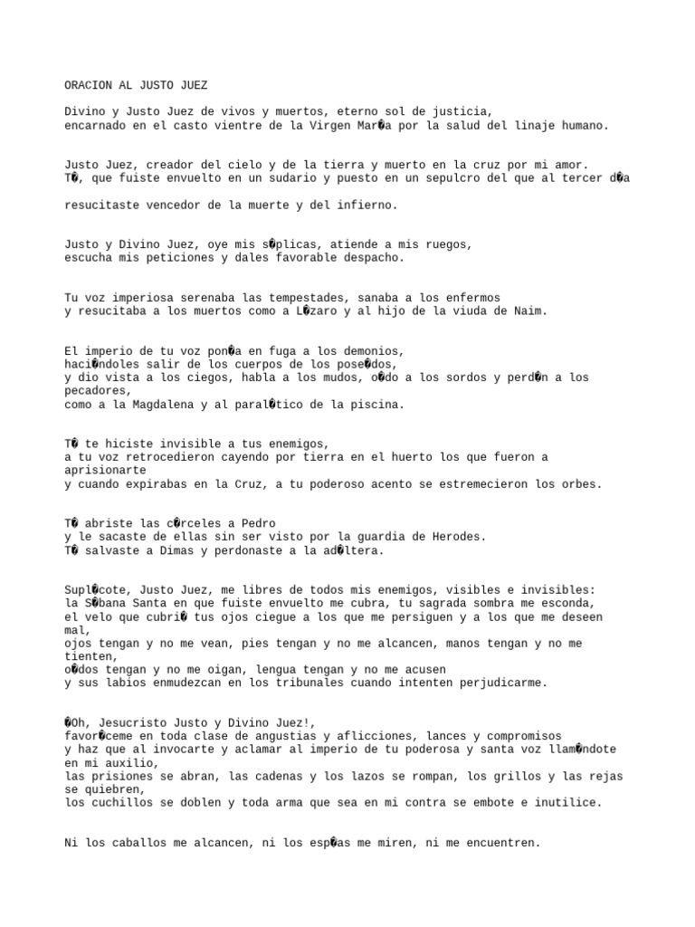 Oracion Al Justo Juez | PDF | Creencia religiosa y doctrina