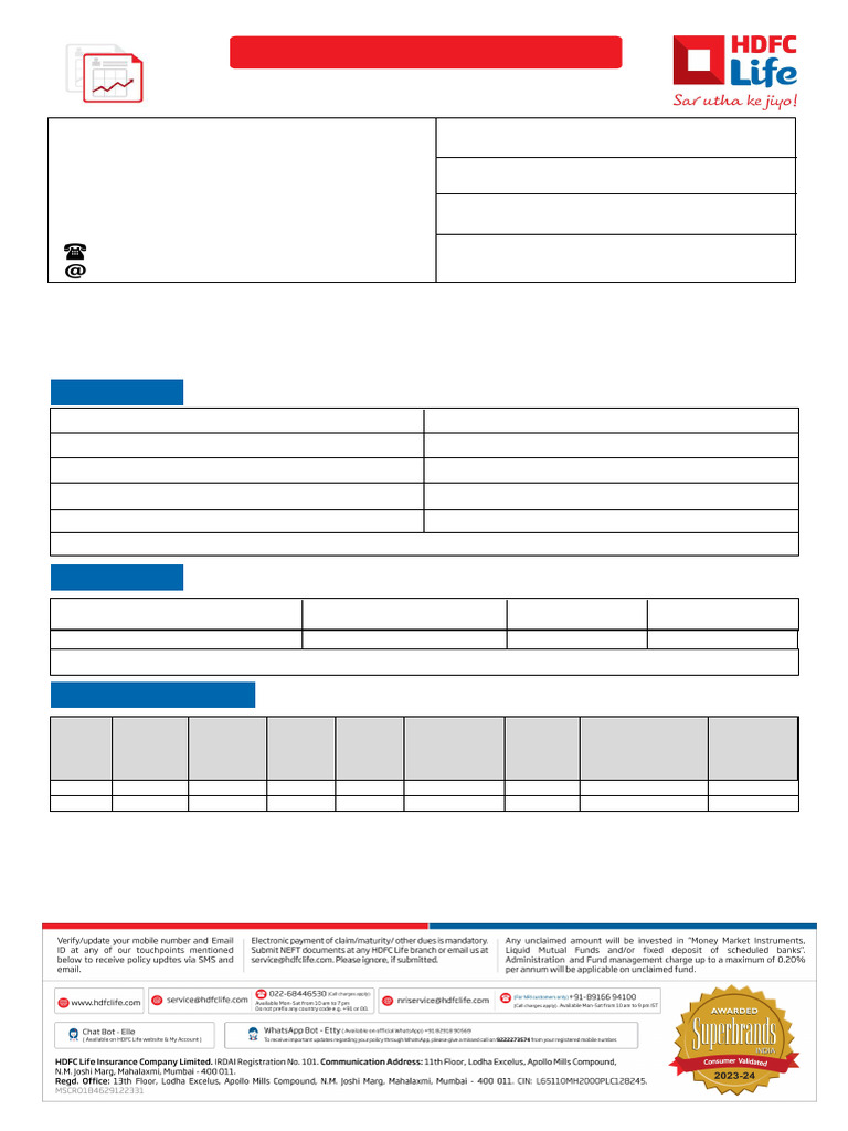 HDFC Life Half Yearly Unit Statement | PDF | Insurance | Life Insurance