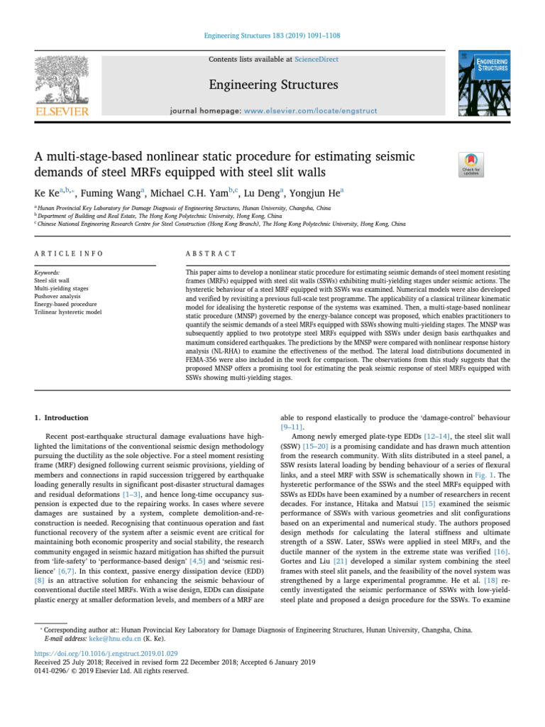A Multi-Stage-Based Nonlinear Static Procedure For Estimating Seismic ...