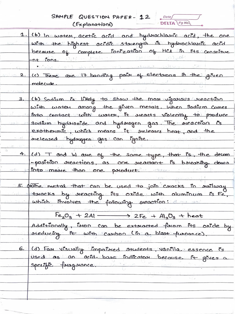 X - SQP - 12 Explanations | PDF