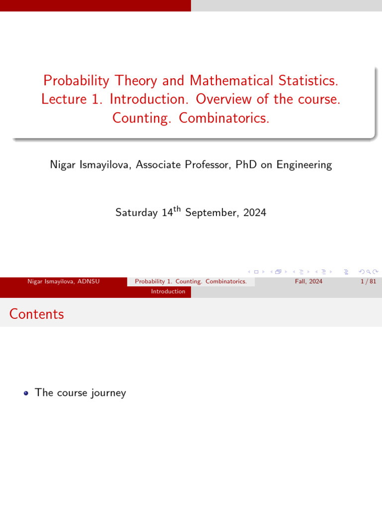 Introduction to Probability and Combinatorics | PDF | Combinatorics | Mathematics