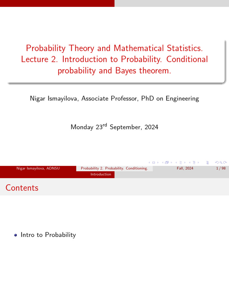 Probability_2__2024_fall | PDF | Probability | Probability Theory