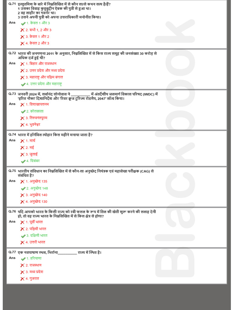(HN) RRB RPF SI 2024 Question Papers by Team Qmaths | PDF
