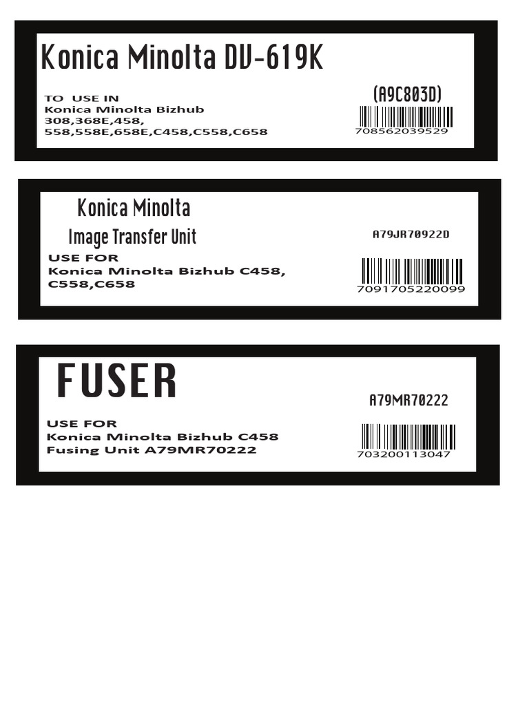 Konica Minolta c458 | PDF