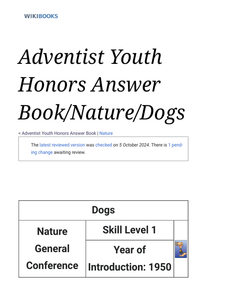 Adventist Youth Honors Answer Book - Nature - Dogs - Wikibooks, Open ...