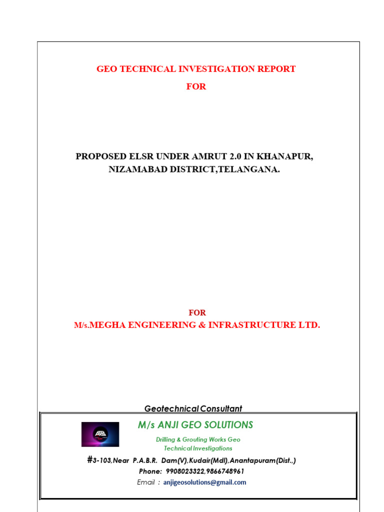 Geotechnical Report for ELSR in Khanapur | PDF | Silt | Horticulture