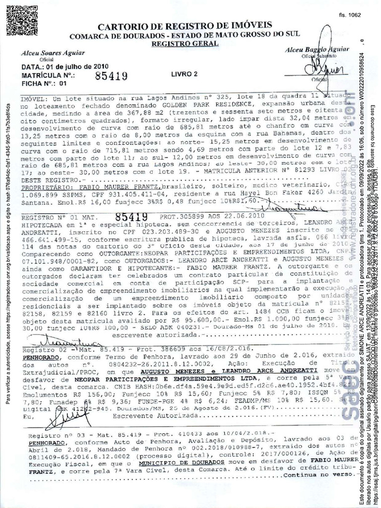 Matricula No 85 419 | PDF