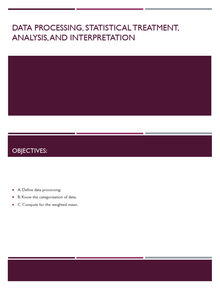 Data Processing Statistical Treatment Analysis | PDF