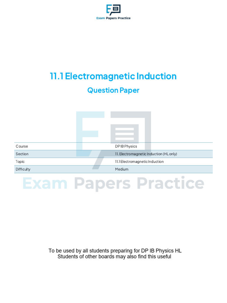 11.1 Electromagnetic Induction | PDF | Electromagnetic Induction | Inductor