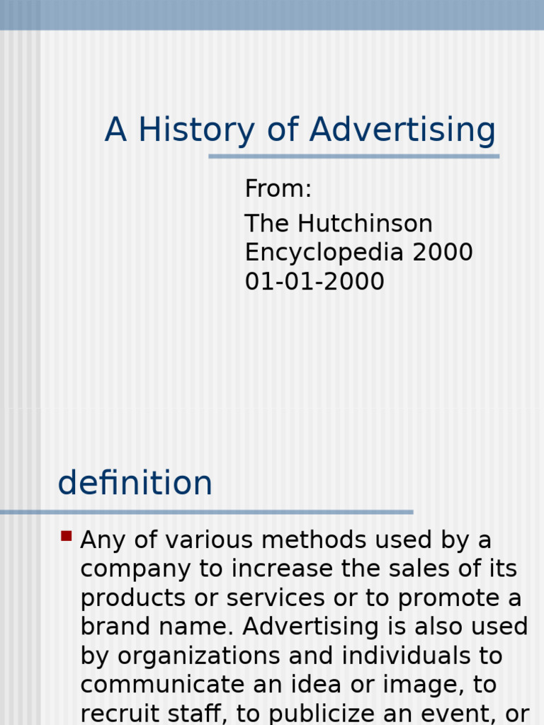 History and Evolution of Advertising | PDF | Newspapers | Advertising