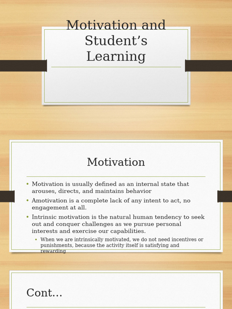 Lecture 2 Motivation & Student's Learning | PDF | Motivation | Motivational