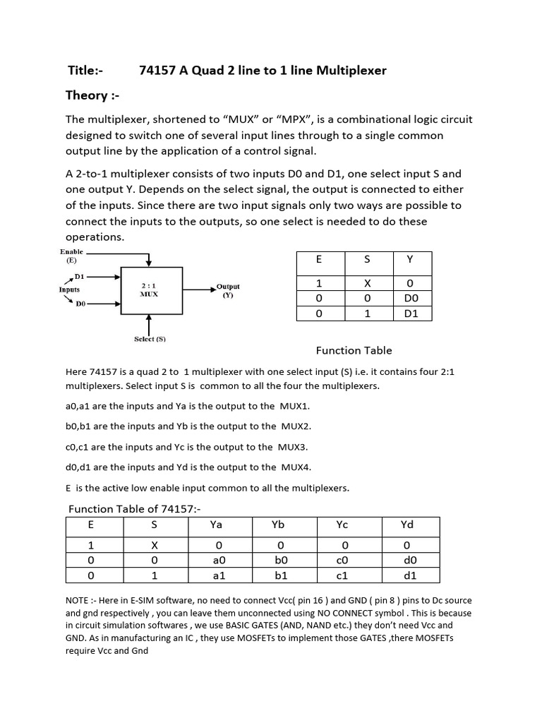 74157_AQuad_2lineto1line_Multiplexer | PDF | Digital Technology ...