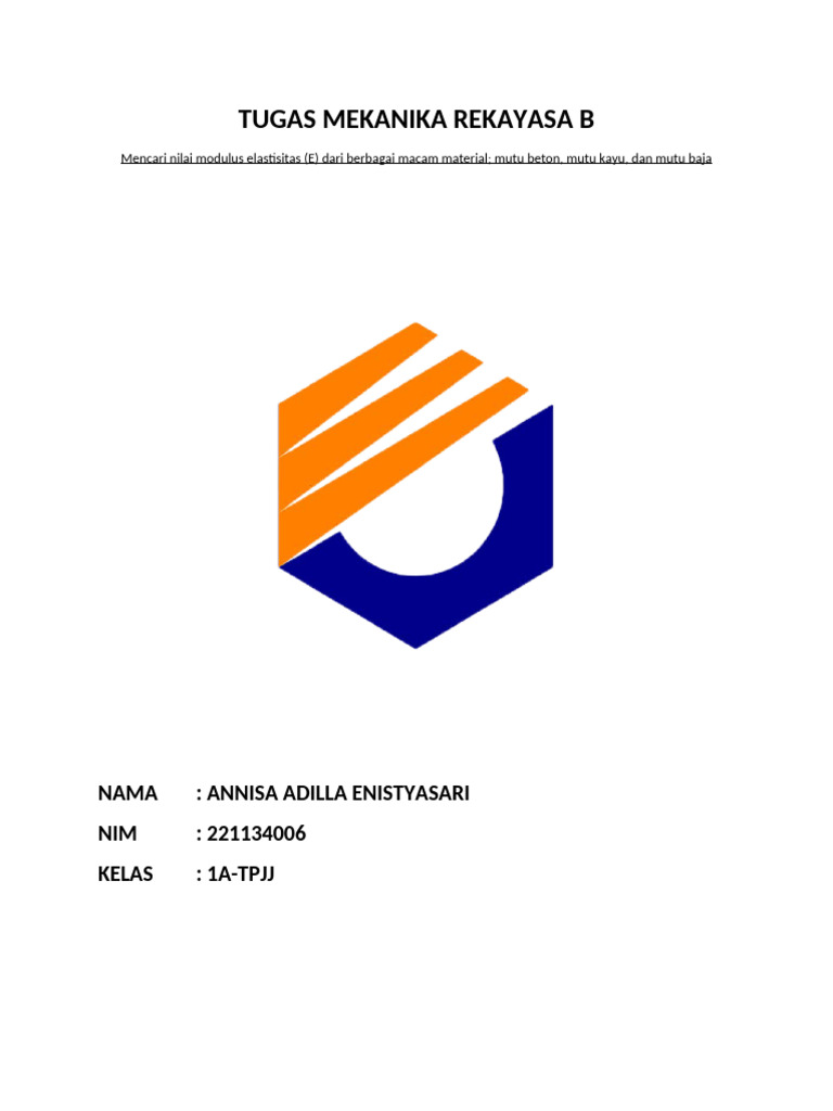 Modulus Elastisitas Material: Kayu, Beton, Baja | PDF