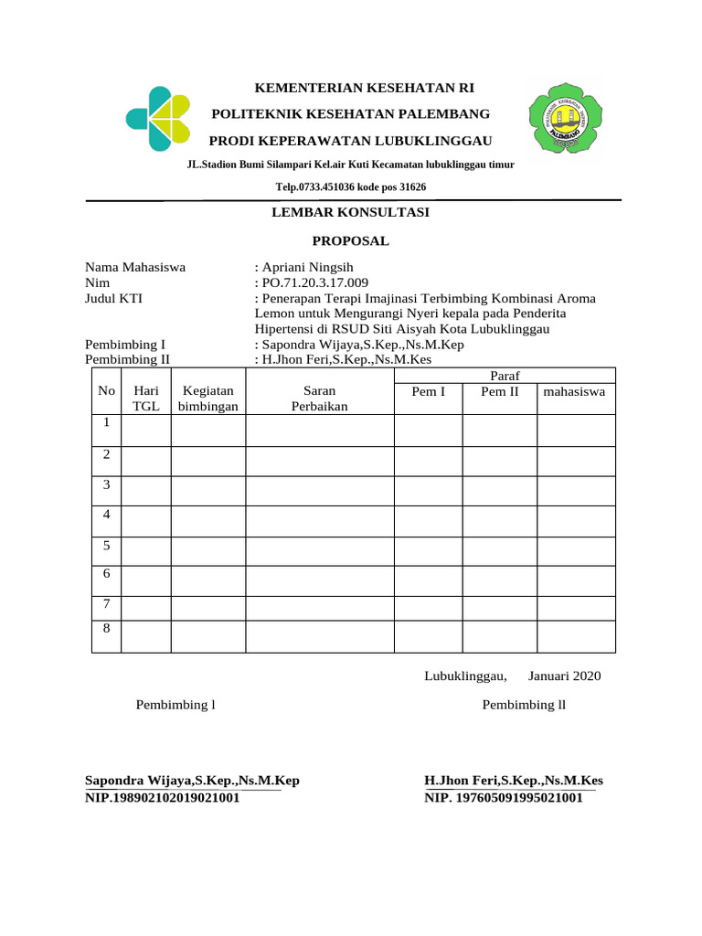 Lembar Konsul Proposal | PDF