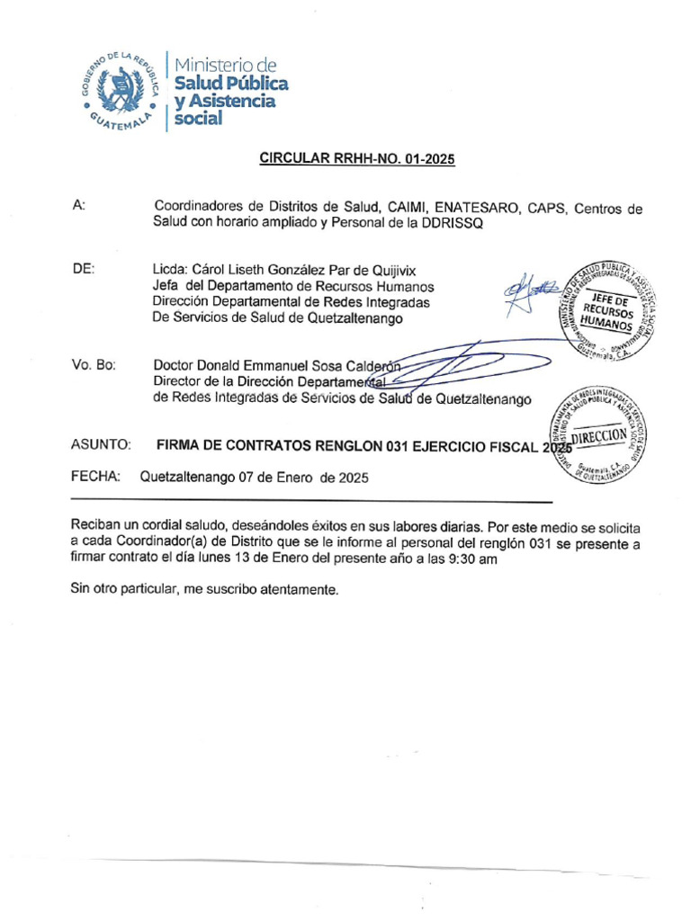 Circular 01-2025 Firma Contratos 031 | PDF