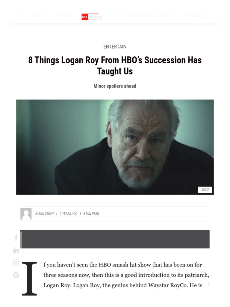 Lessons from Logan Roy in Succession | PDF