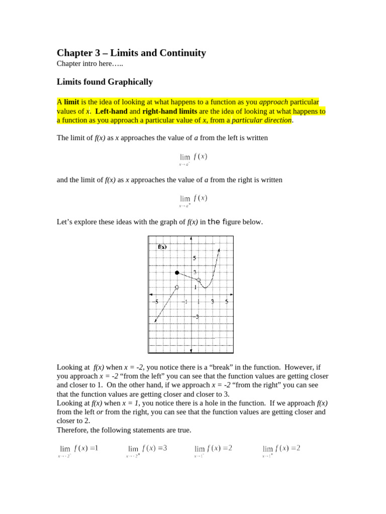 Limit And Continuity Lecture Note Pdf Function Mathematics Continuous Function 